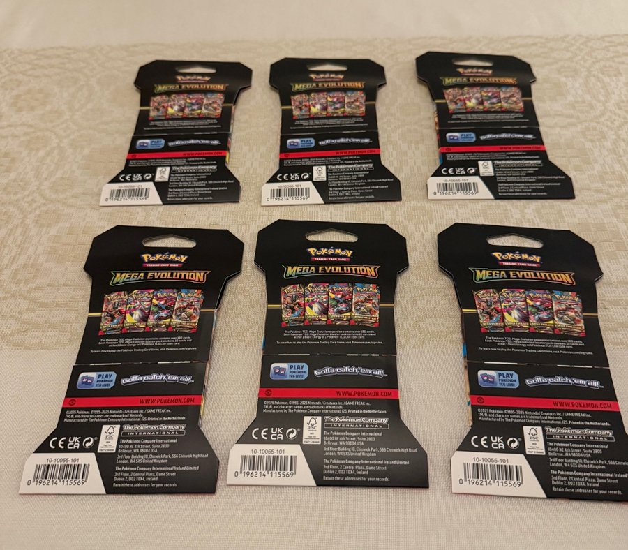 6 x Pokémon Mega Evolution Sleeved Booster Packs | Köp på Tradera ...