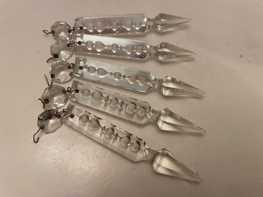 5 st. spetsiga PRISMOR, hänge ca L 12 cm | Köp på Tradera (711334730)