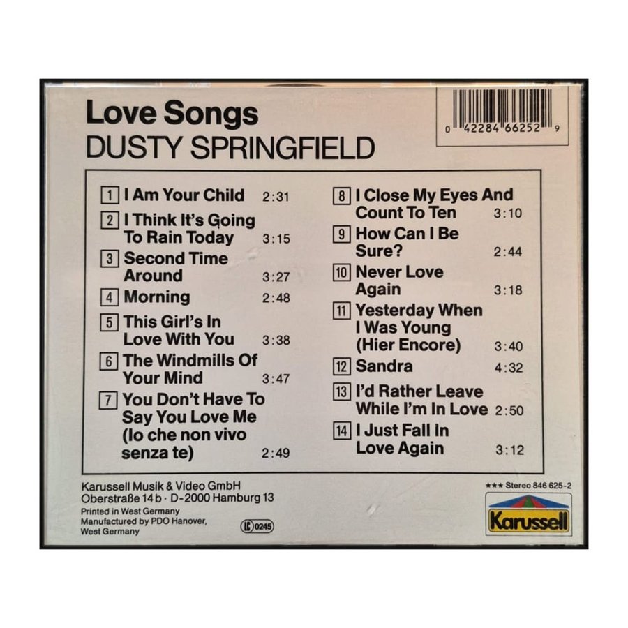 Dusty Springfield: Love Songs | Köp på Tradera (733553613)