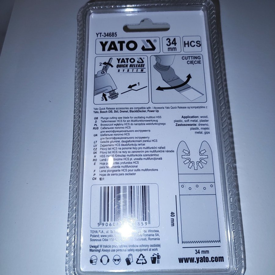 YATO Oscillating Multitool HCS Saw Blade 34mm 3.. | Köp på Tradera ...