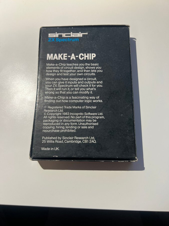 Sinclair ZX Spectrum - Make-A-Chip (1983) | Köp på Tradera (713341306)