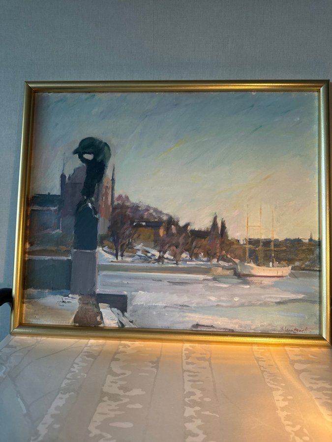 Mot Skeppsholmen-olja på pannå signerad ram :50.. | Köp på Tradera ...