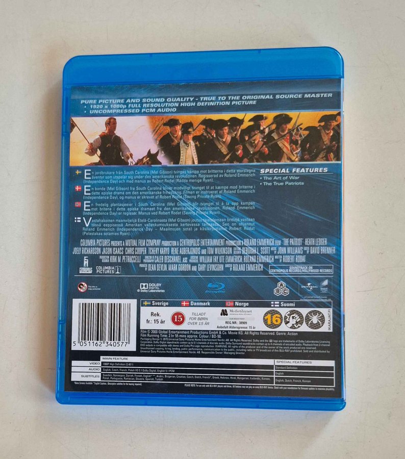 The Patriot Blu-ray - Extended Cut / Mel Gibson.. | Köp på Tradera ...