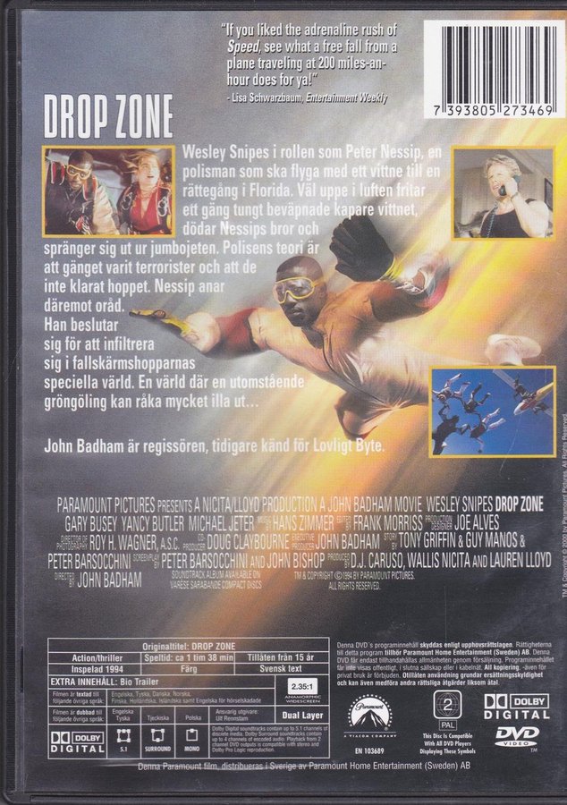DVD / Drop Zone / Wesley Snipes, Gary Busey, Ya.. | Köp på Tradera ...