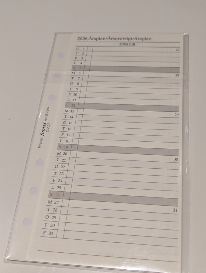Ny Filofax Personal årsplan 2026 svensk, dansk,.. | Köp på Tradera ...