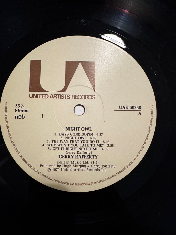 Gerry Rafferty - City to City & Night Owl - Vin.. | Köp på Tradera ...