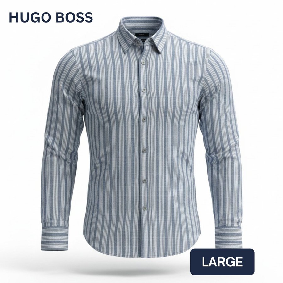 HUGO BOSS herr skjorta stl L (slim fit) blå ran.. | Köp på Tradera ...