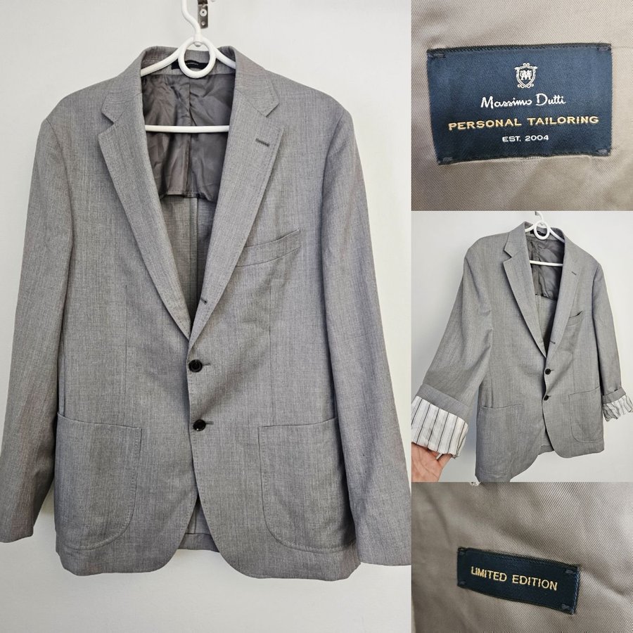 Massimo Dutti Limited Edition grå kavaj / ull &.. | Köp på Tradera ...