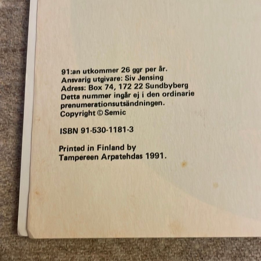Seriealbum: 91:an Karlsson (1991) | Köp på Tradera (710545587)
