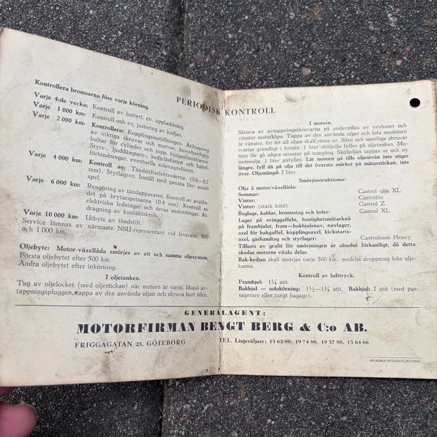 NSU MAX Motor typ 251 OSB Original Instruktions.. | Köp på Tradera ...