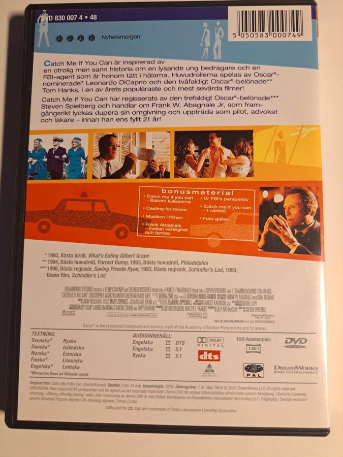 Catch Me if You Can, 2-Disc, DVD Kanonskick, Sv.. | Köp på Tradera ...