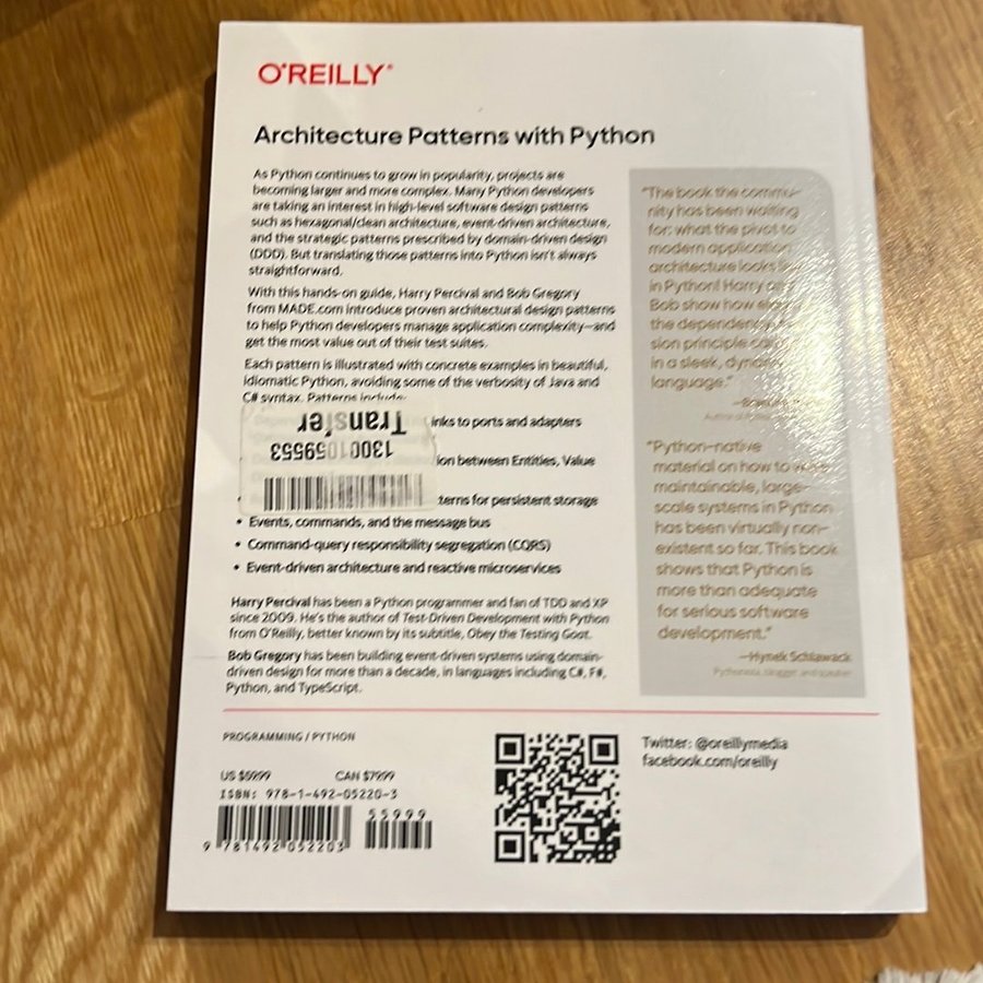 Architecture Patterns with Python av Harry J.W... | Köp på Tradera (702244618)