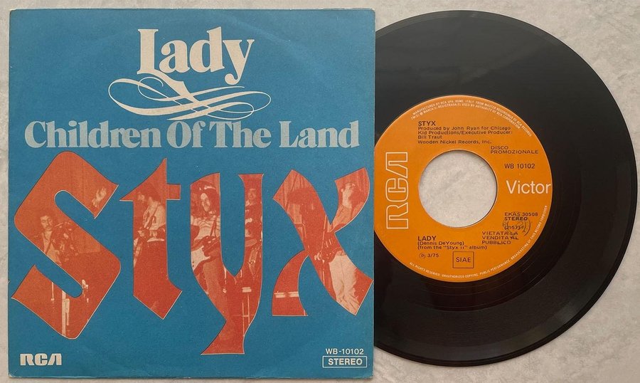 STYX 'Lady / Children Of The Land' 1975 Italian.. | Köp på Tradera ...