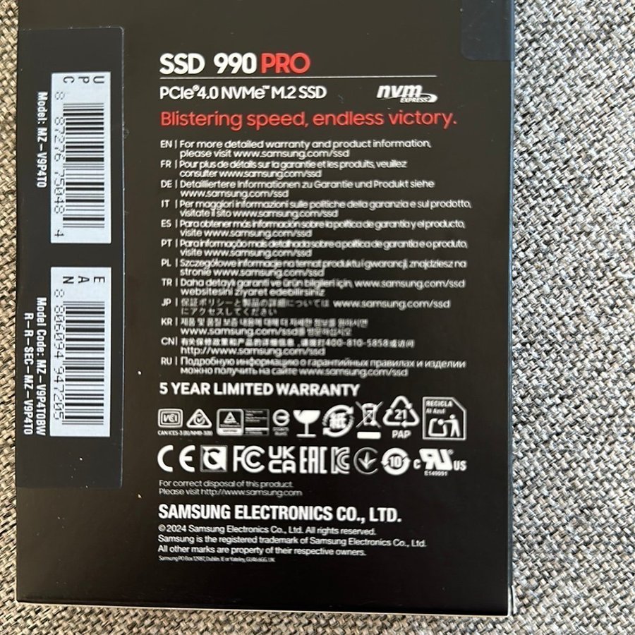 Samsung 990 PRO PCle 4.0 NVMe M.2 SSD 4TB | Köp på Tradera (711522419)