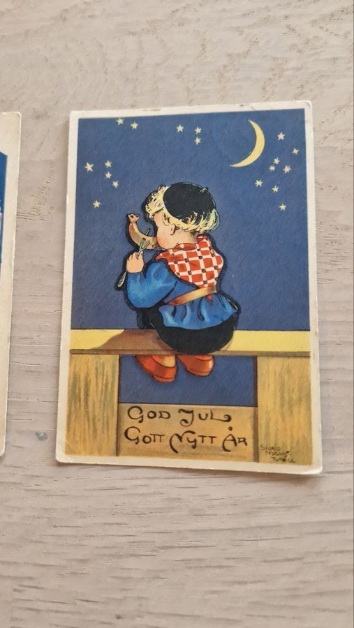 Se produkter som liknar 2 Äldre Julkort signerade Sig.. på Tradera ...