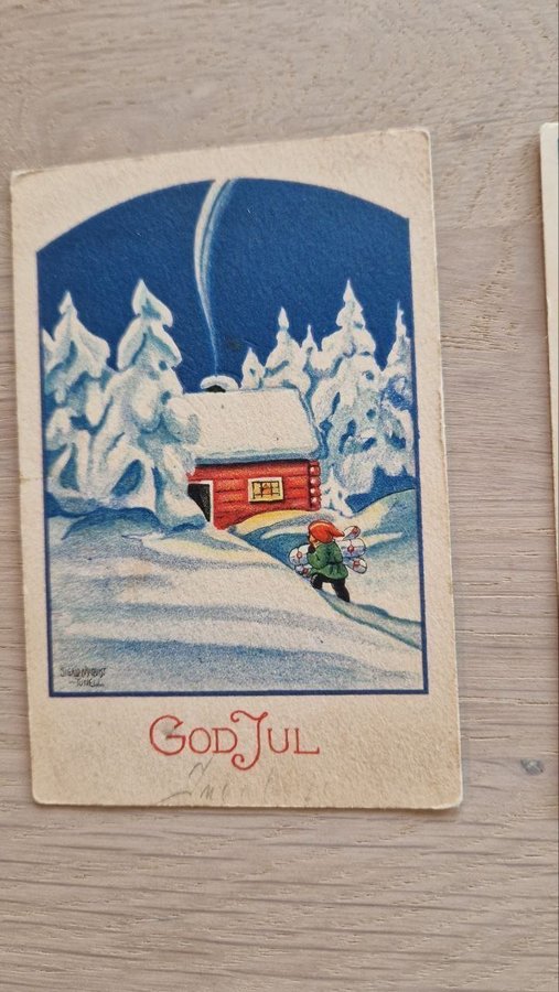 Se produkter som liknar 2 Äldre Julkort signerade Sig.. på Tradera ...