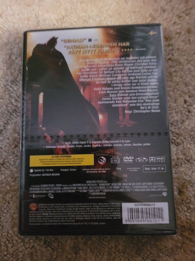Batman Begins DVD - Ny och Inplastad | Köp på Tradera (697988080)
