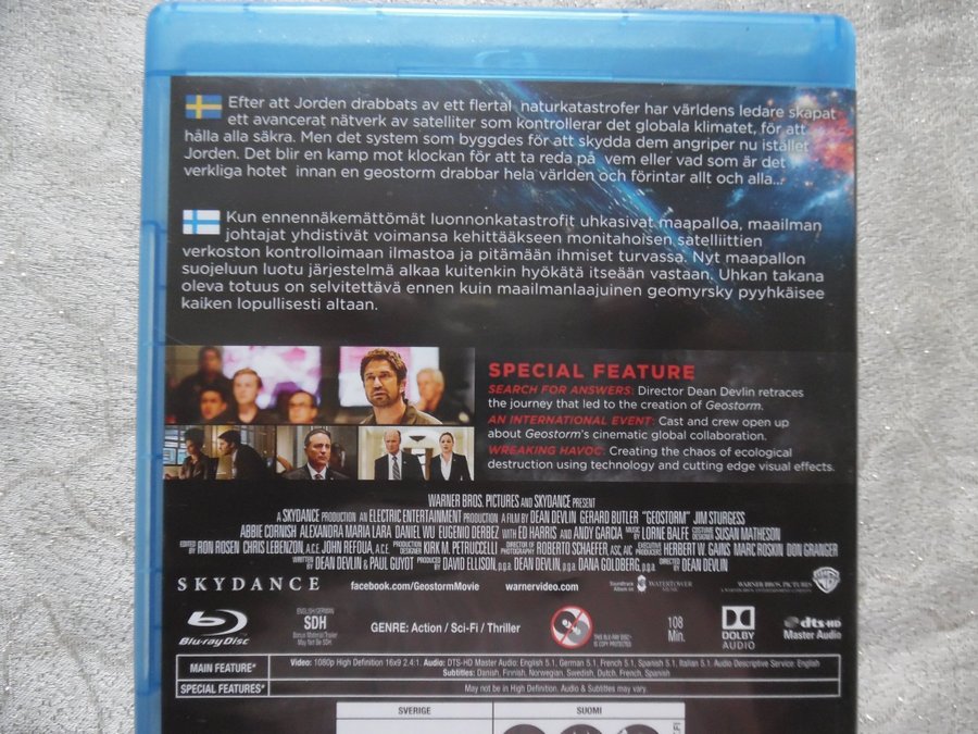 GEOSTORM. GERARD BUTLER, JIM STURGESS. Blu-ray .. | Köp på Tradera ...