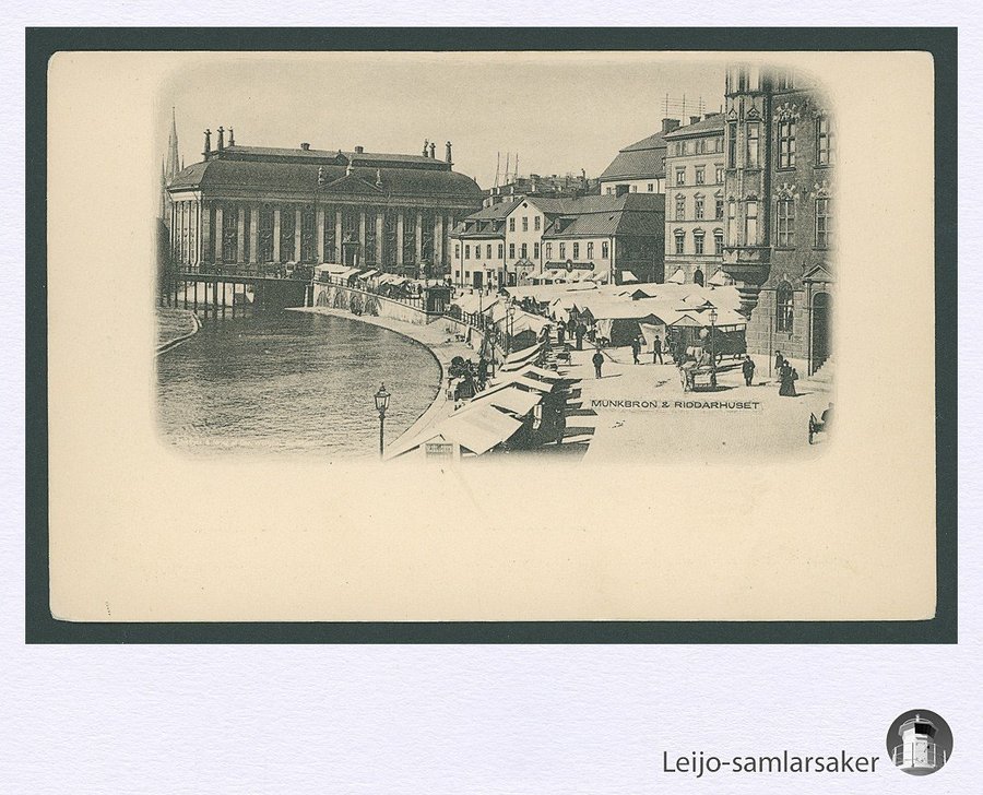 Munkbron och Riksdagshuset, c.. | Köp från Leijo-vykort på Tradera ...