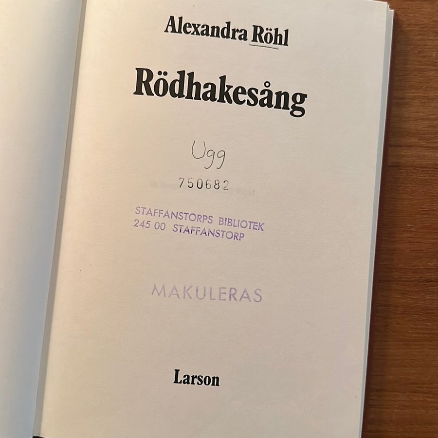 Rödhakesång av Alexandra Röhl, 1974 | Köp på Tradera (710528508)