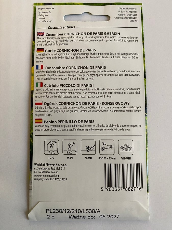 Cornichon de Paris gurk frön 10 frö från den st.. | Köp på Tradera ...