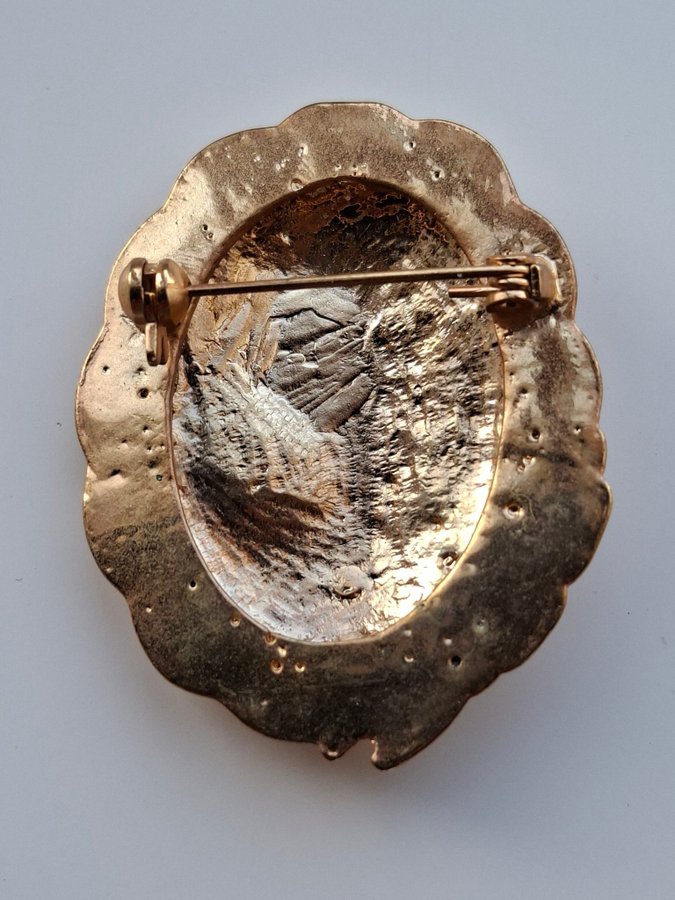 Guldfärgad brosch | Köp på Tradera (709639333)