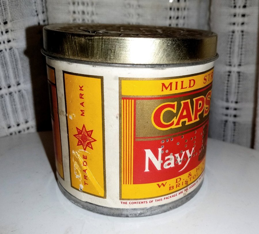 CAPSTAN, 2 st gamla tobaksburkar, gul /röd, W.D.. | Köp på Tradera ...