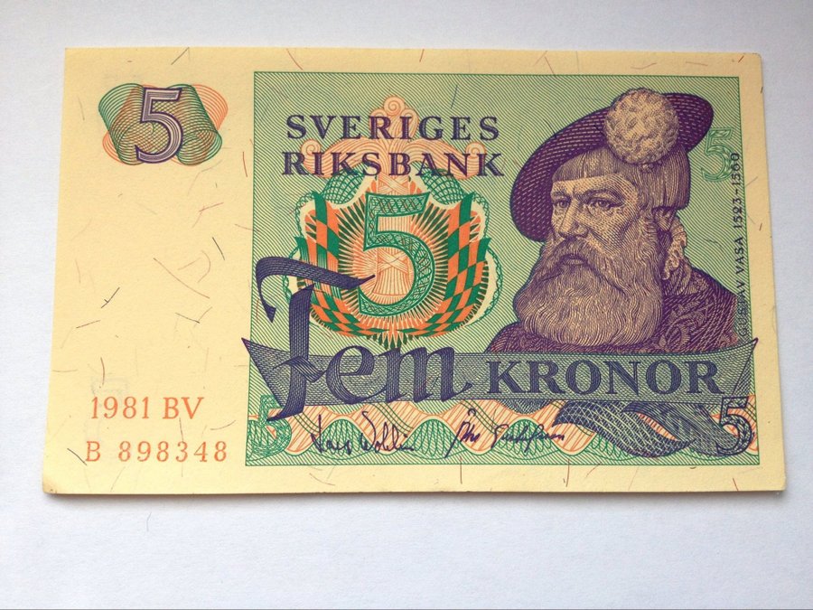 Se produkter som liknar 5 kr sedel 1981 på Tradera (621907820)