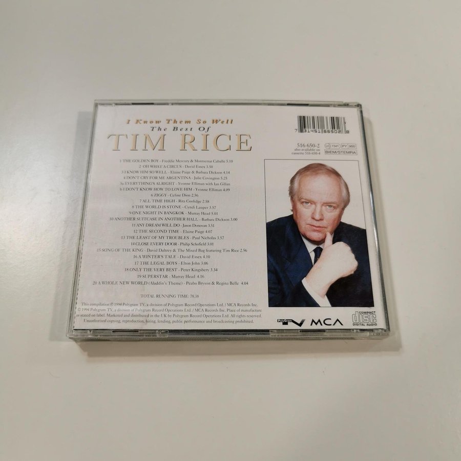 Tim Rice - I Know Them So Well : The Best Of Ti.. | Köp på Tradera ...