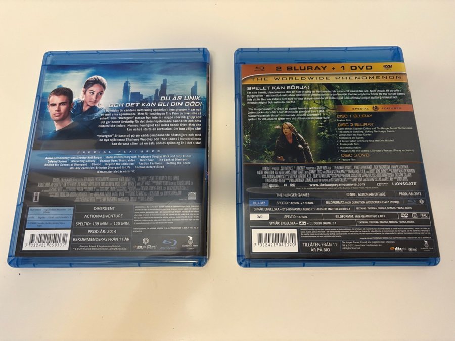 Divergent och The Hunger Games - Blu-ray och DVD | Köp på Tradera ...