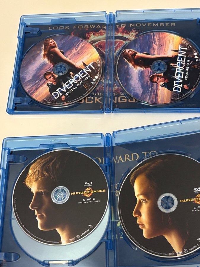 Divergent och The Hunger Games - Blu-ray och DVD | Köp på Tradera ...
