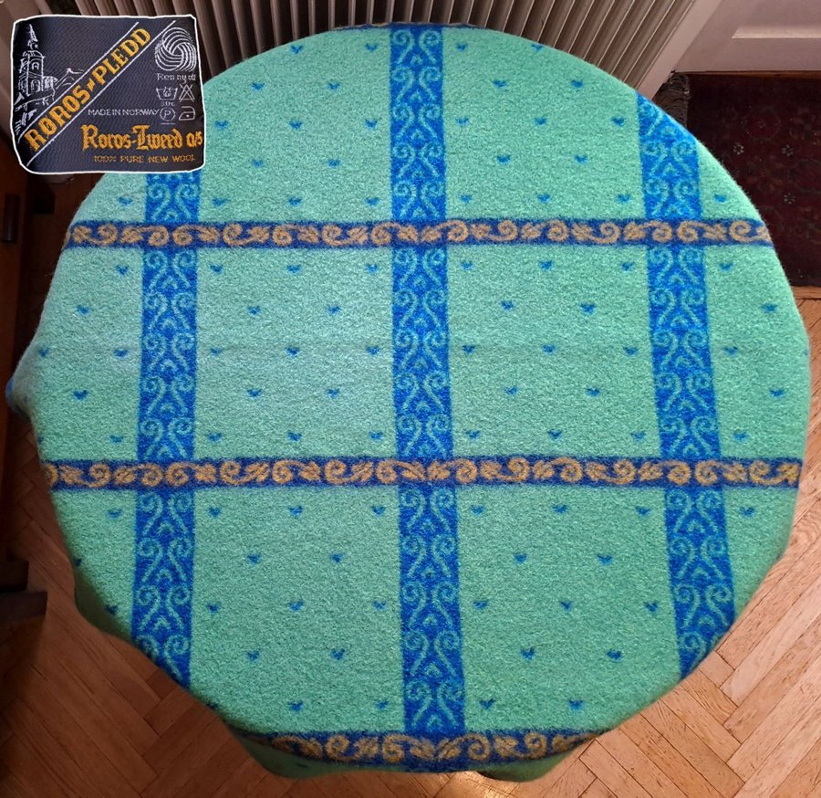 Pläd filt plaid Norwegian wool blanket RØROS TW.. | Köp på Tradera ...