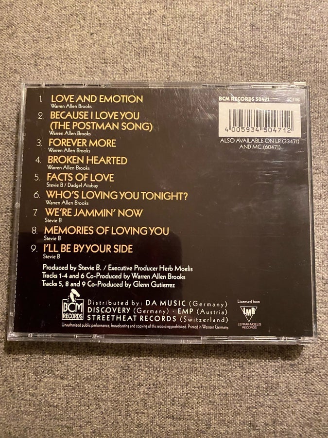 Stevie B. - Love & Emotion (CD) | Köp på Tradera (737074413)