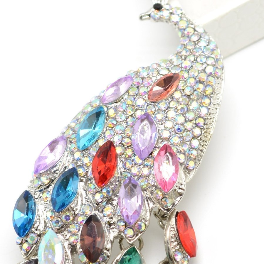 STOR BROSCH / HÄNGE - PÅFÅGEL, ca 3,5 x 13 cm, .. | Köp på Tradera ...