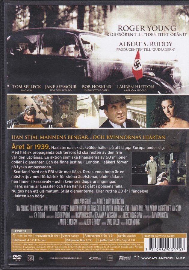 DVD / Lassiter / Tom Selleck, Jane Seymour, Lau.. | Köp på Tradera ...