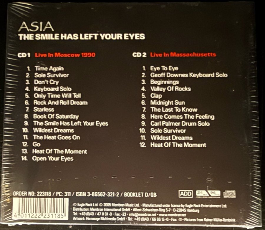 Asia - The Smile Has Left Your Eyes - 2 CD Set | Köp på Tradera (695812914)