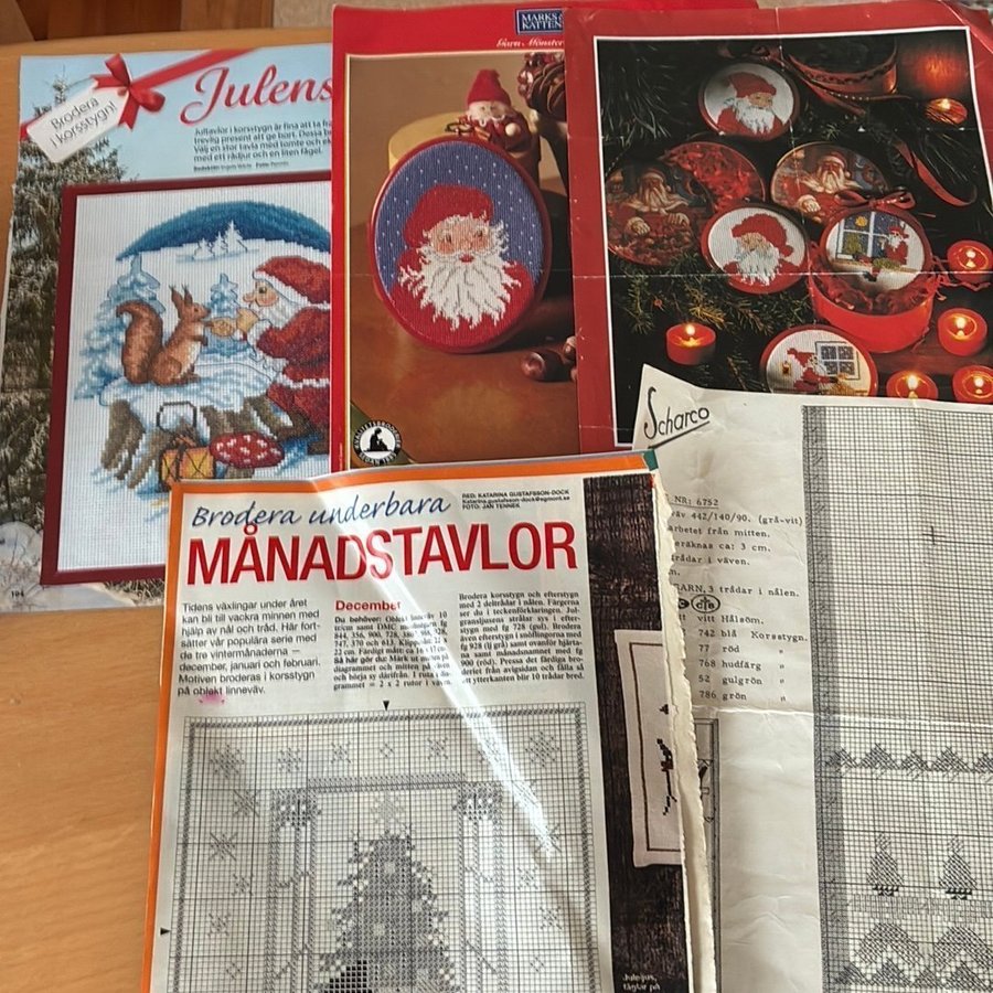 JUL BRODERI mönster. Tavlor. duk. Från tidningar. | Köp på Tradera (702967262)