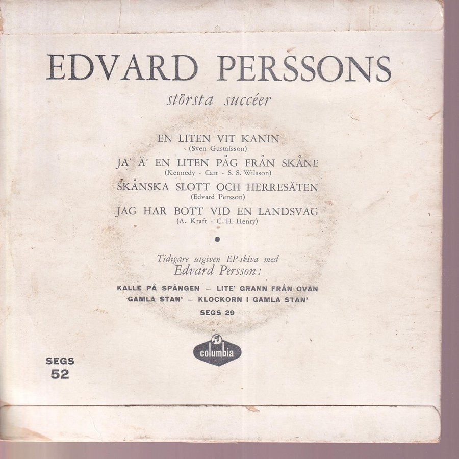 Edvard Persson - En Liten Vit Kanin [7'"] | Köp på Tradera (546388475)
