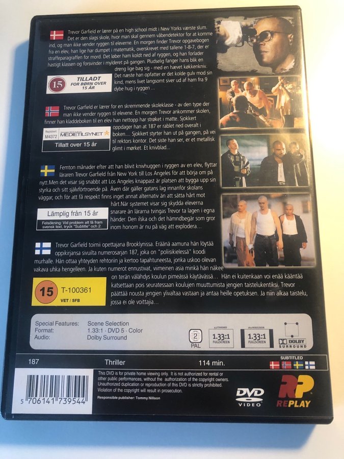 One Eight Seven (1997) - DVD - Svensk utgåva | Köp på Tradera (667961888)