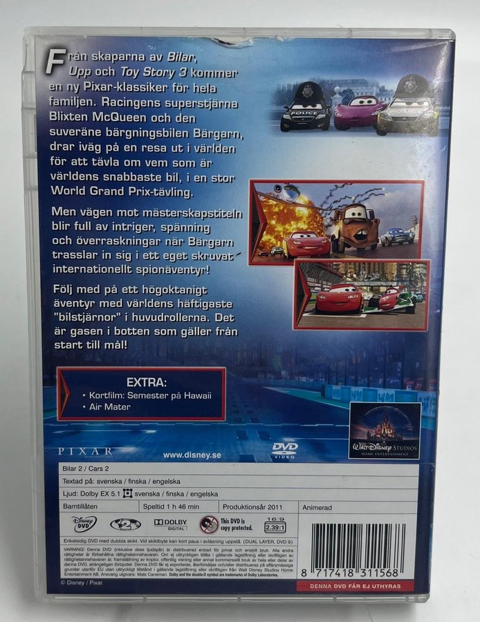 Disney Pixar Bilar 2 DVD | Köp från SpindelRetroButik på Tradera ...