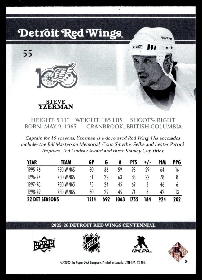 Steve Yzerman - 2025-26.. | Köp från infinitelivescards på Tradera ...