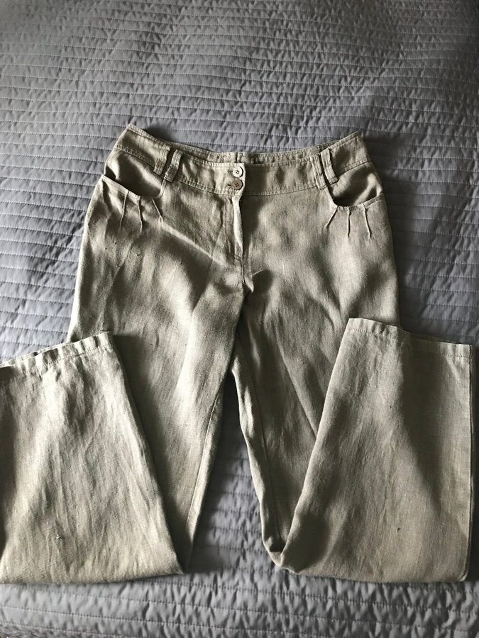 Vintage Ted Nicol 44 Gråbeige Linnebyxor 100% L.. | Köp på Tradera ...