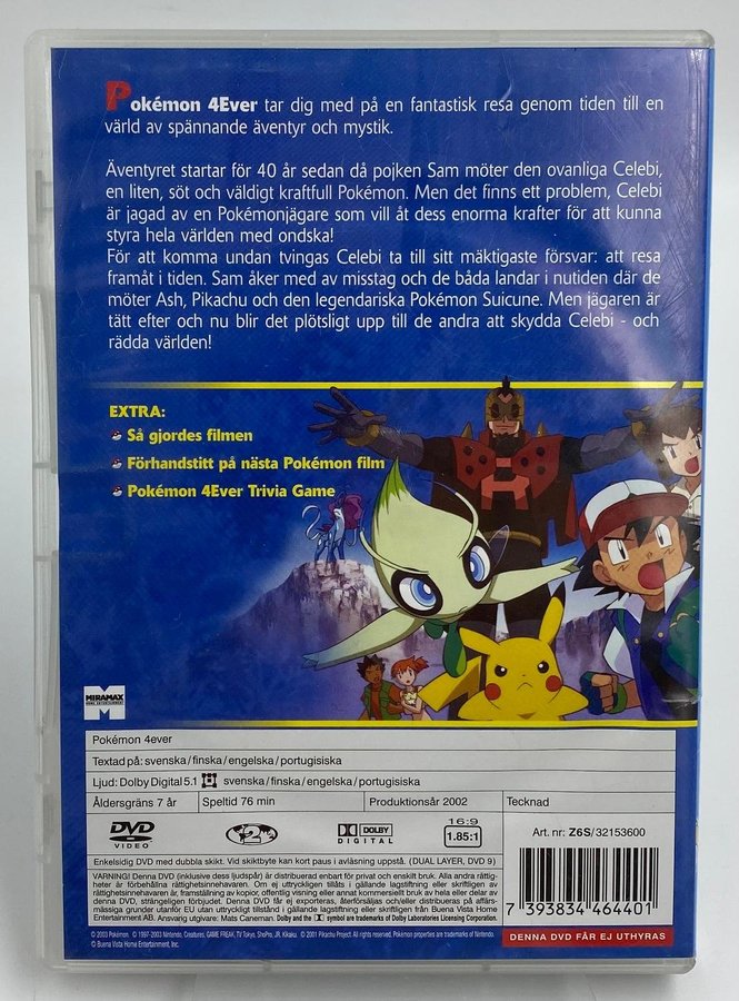 Se produkter som liknar Pokemon 4Ever DVD på Tradera (549992417)