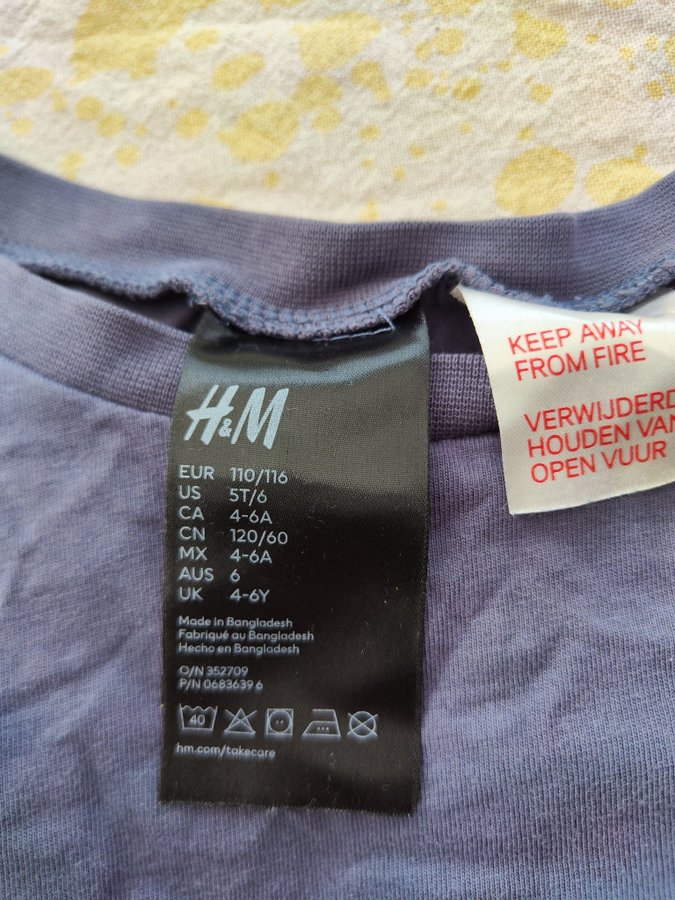 Pyjamas blå H&M 110/116 | Köp på Tradera (692157034)