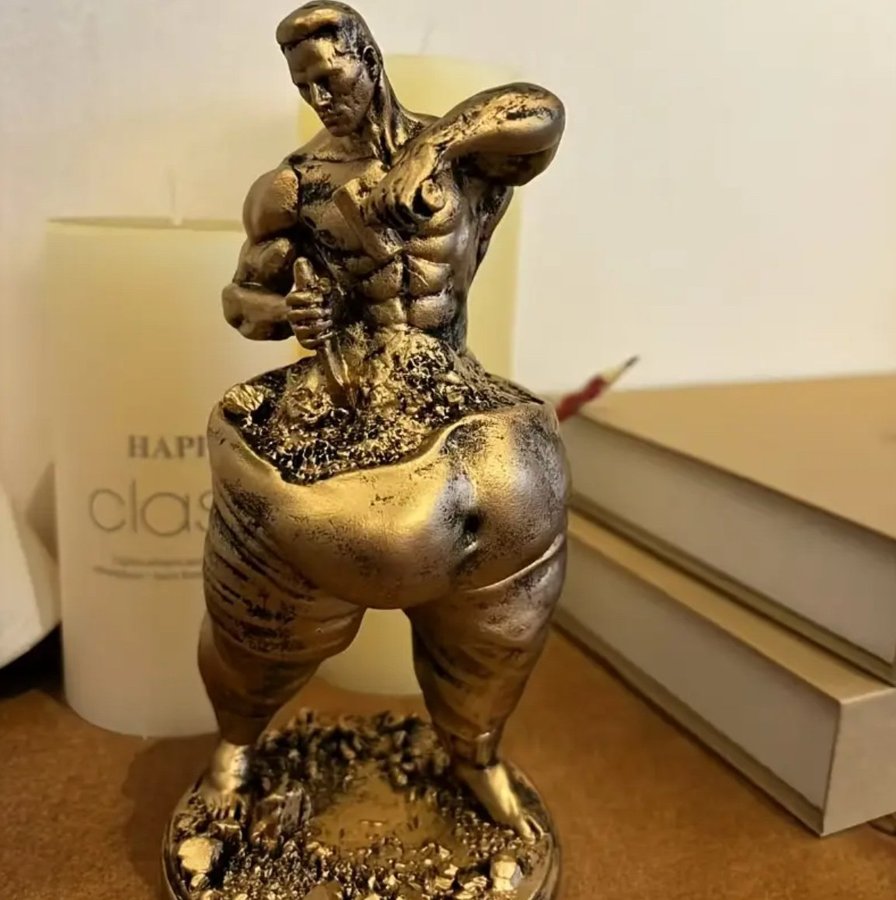 Man som skulpterar sin kropp skulptur | Köp på Tradera (705586535)