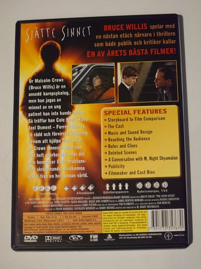 Sjätte Sinnet - DVD med Bruce Willis | Köp på Tradera (711048015)