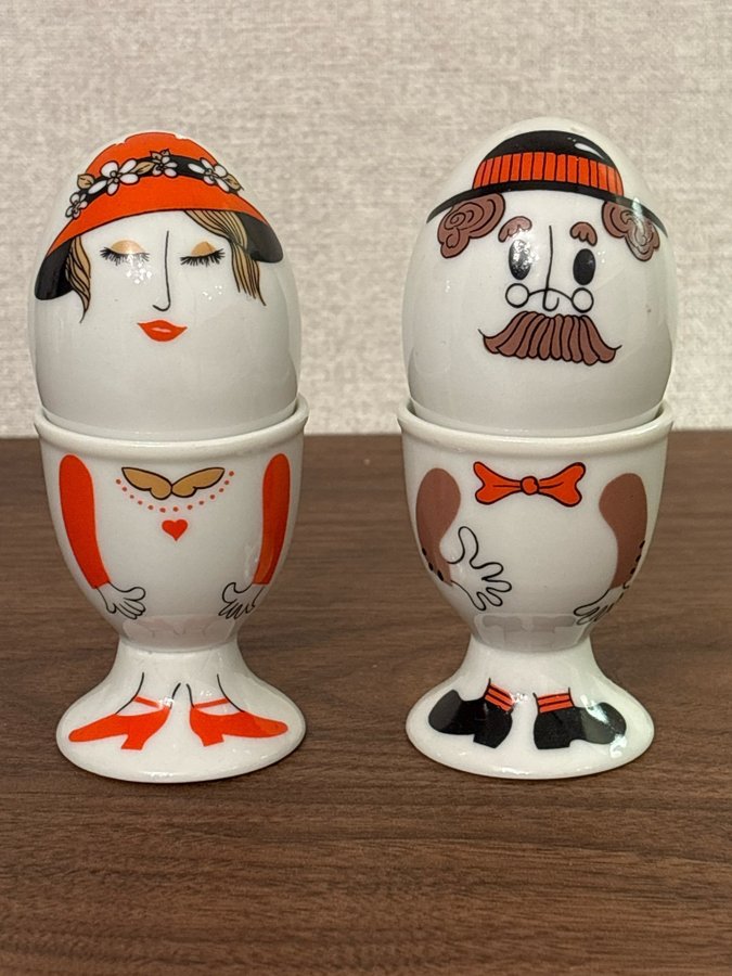 Äggkoppar med salt/peppar – dam & herr – retro .. | Köp på Tradera ...