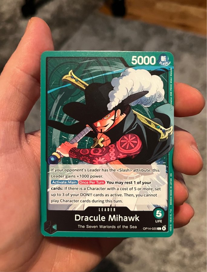 Dracule Mihawk (Leader) OP14-020 - Azure Sea’s .. | Köp på Tradera ...