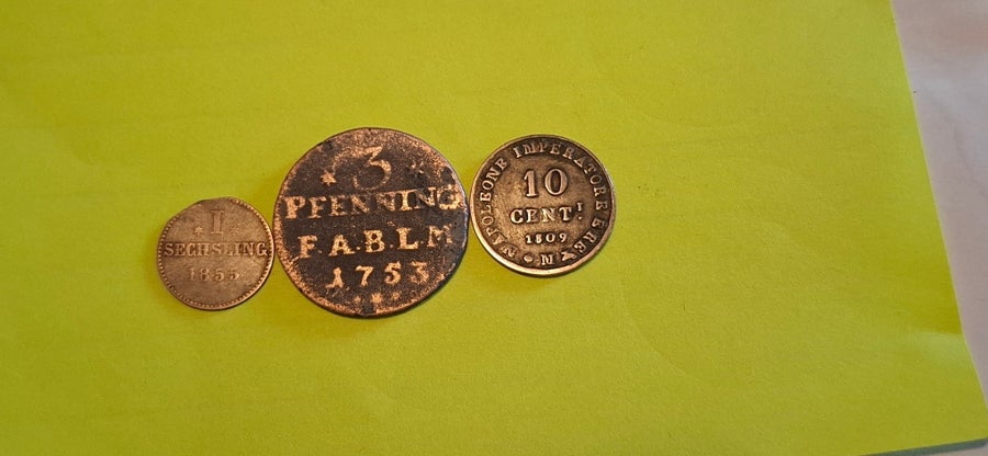 Mynt antika Phenning 1753 Sechsiing 1855 Centim.. | Köp på Tradera ...