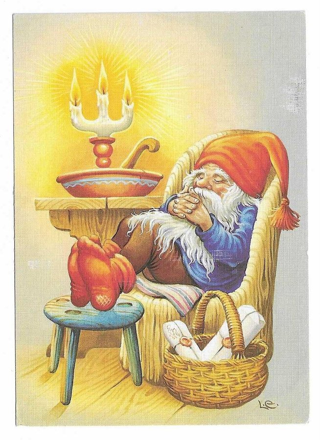 Sovande tomte. Efter original av Lars Carlsson | Köp på Tradera (573370457)